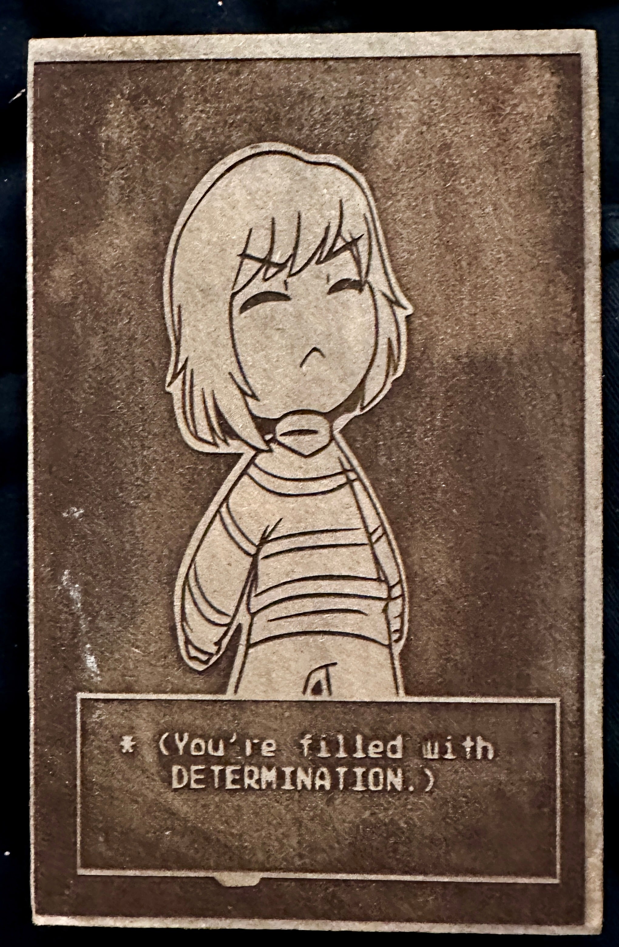 Undertale Frisk Determination Plaque – Argent Engraving